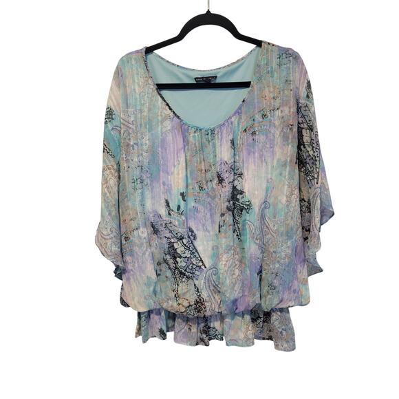 Sara Michelle | Tops | Sara Michelle 3x Blue Purple Fairy Kimono ...